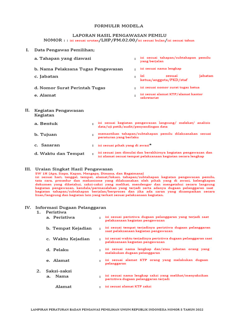 Pengisian Formulir Model.a1 | PDF Pengisian Formulir Model.a1 | PDF