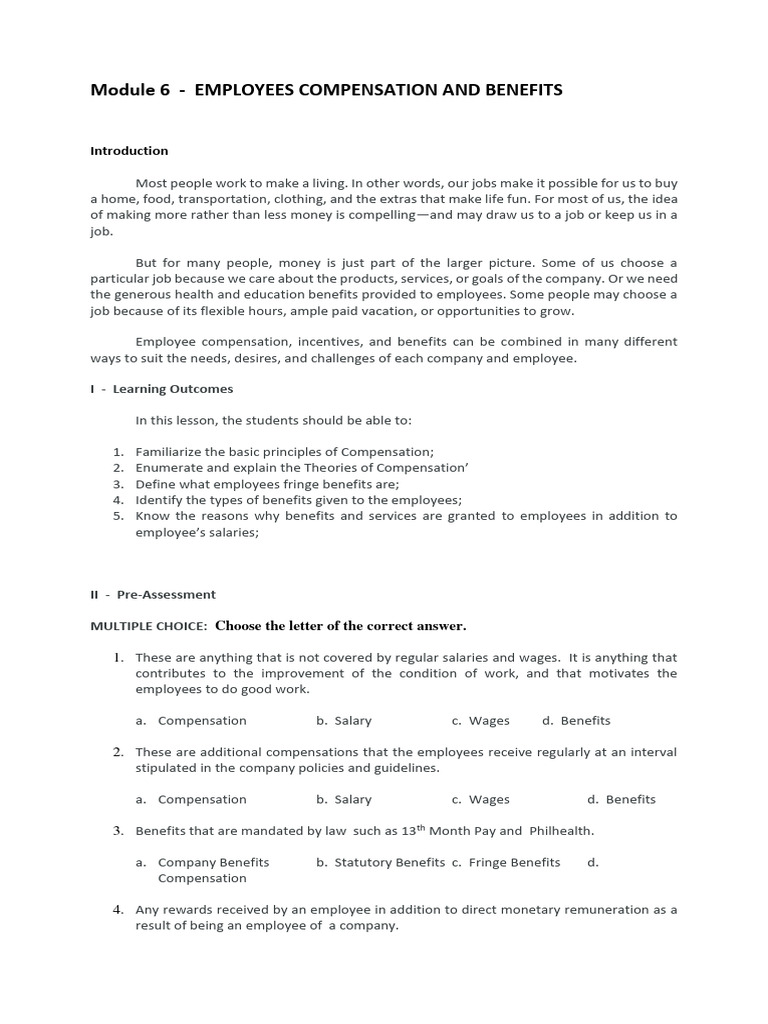 HRM Employees Compensation and Benefits | Download Free PDF ...