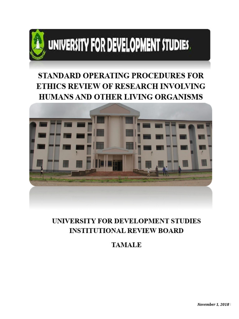 UDS Research Standard Operating Procedures | PDF | Institutional Review ...