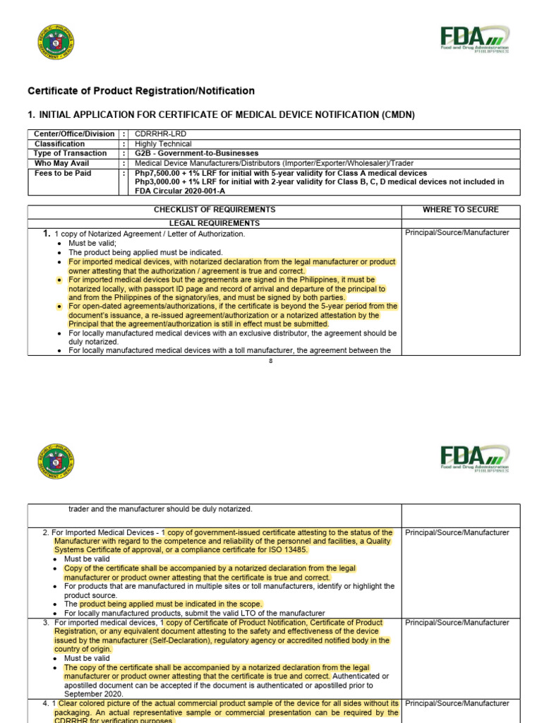 Initial CMDN Class A | PDF | Medical Device | Standardization