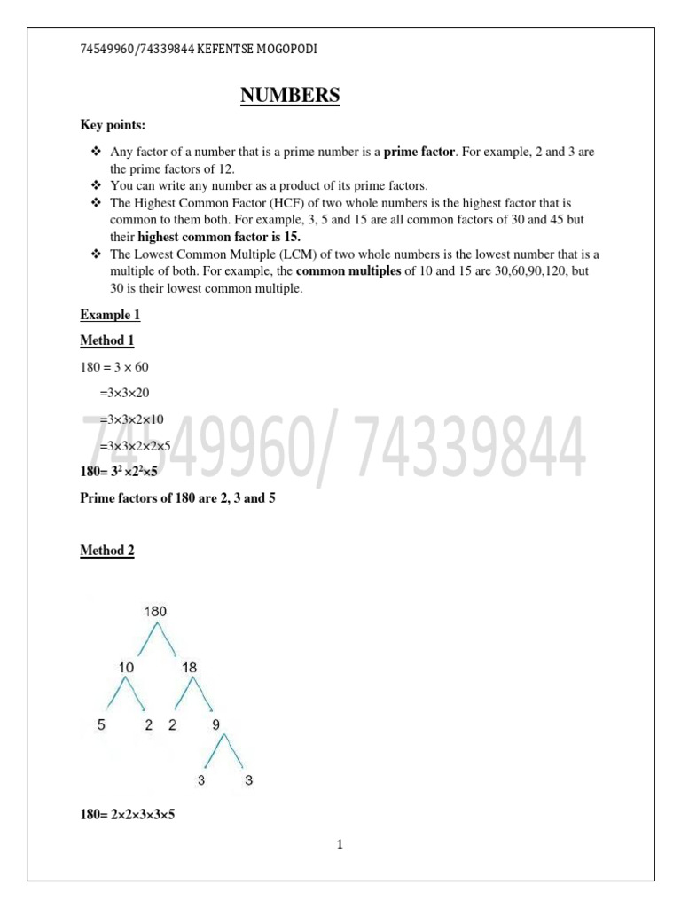 BGCSE Mathematics Key Concepts | PDF | Multiplication | Arithmetic