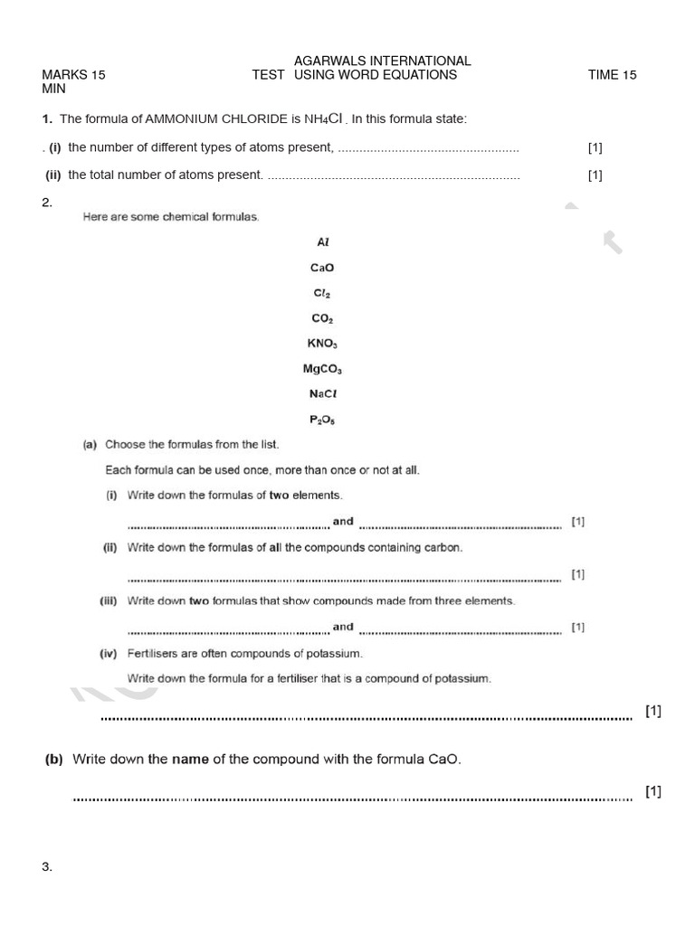 Grade 7 Test Using Word Equations | PDF