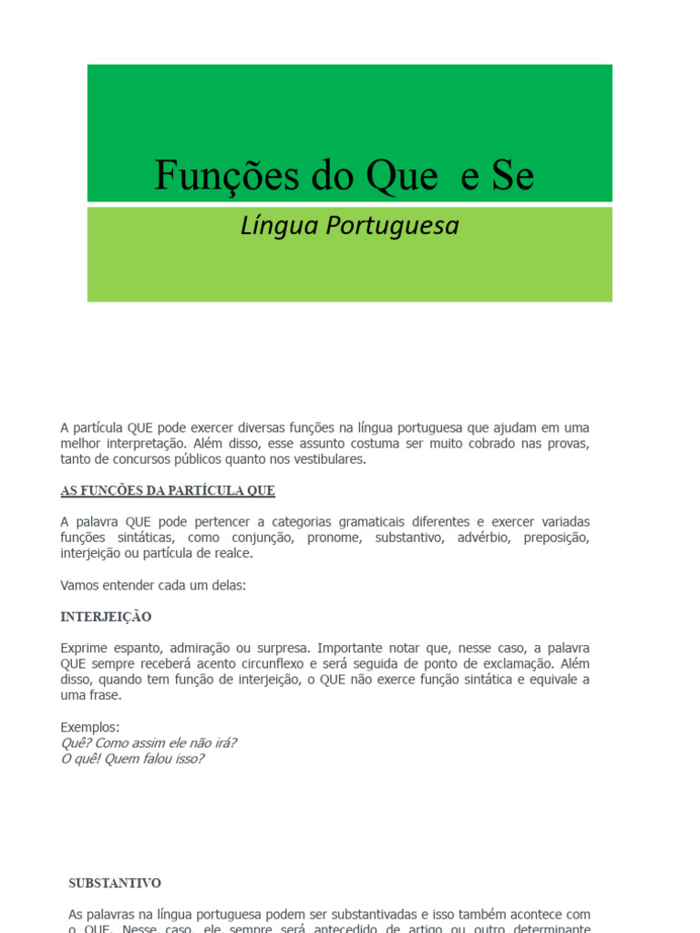 Função Do Que e Se | PDF