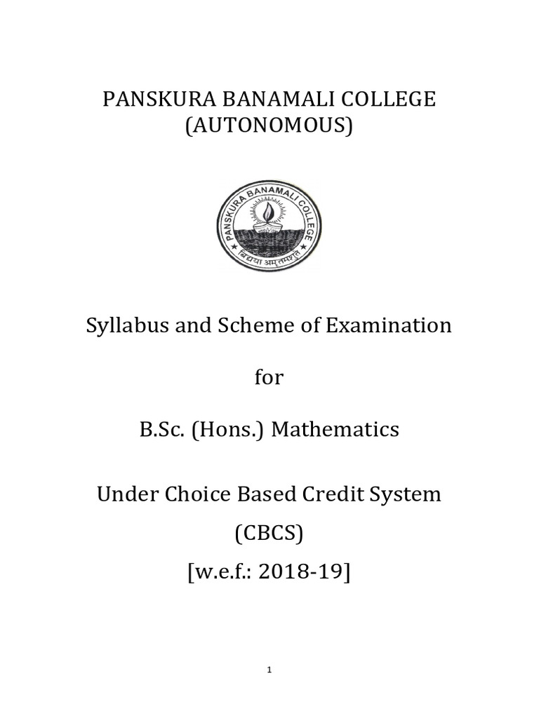 Mathematics (Hons) | PDF