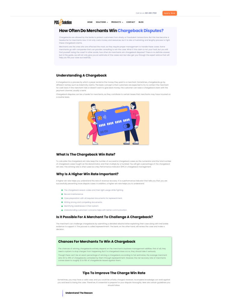 Chargeback Dispute Win Rates for Merchants | PDF | Banking Technology ...