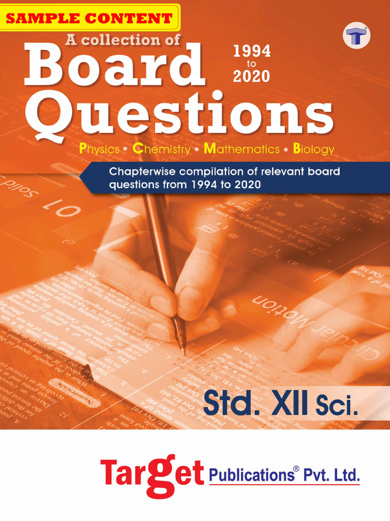 Sample PDF of STD 12 Science Previous Year Questions Book | PDF ...