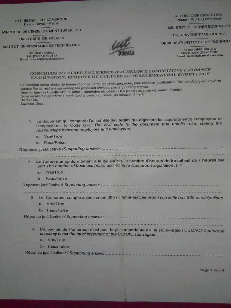 Épreuve de Concour Lic Eee 2020 2 | PDF