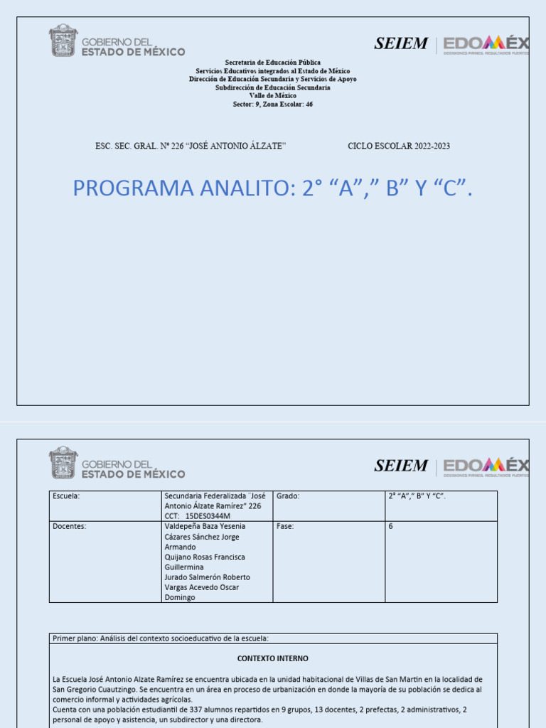 Programa Analitico, Segundo Grado Segundo Trimestre | PDF | Ciencia y matemáticas
