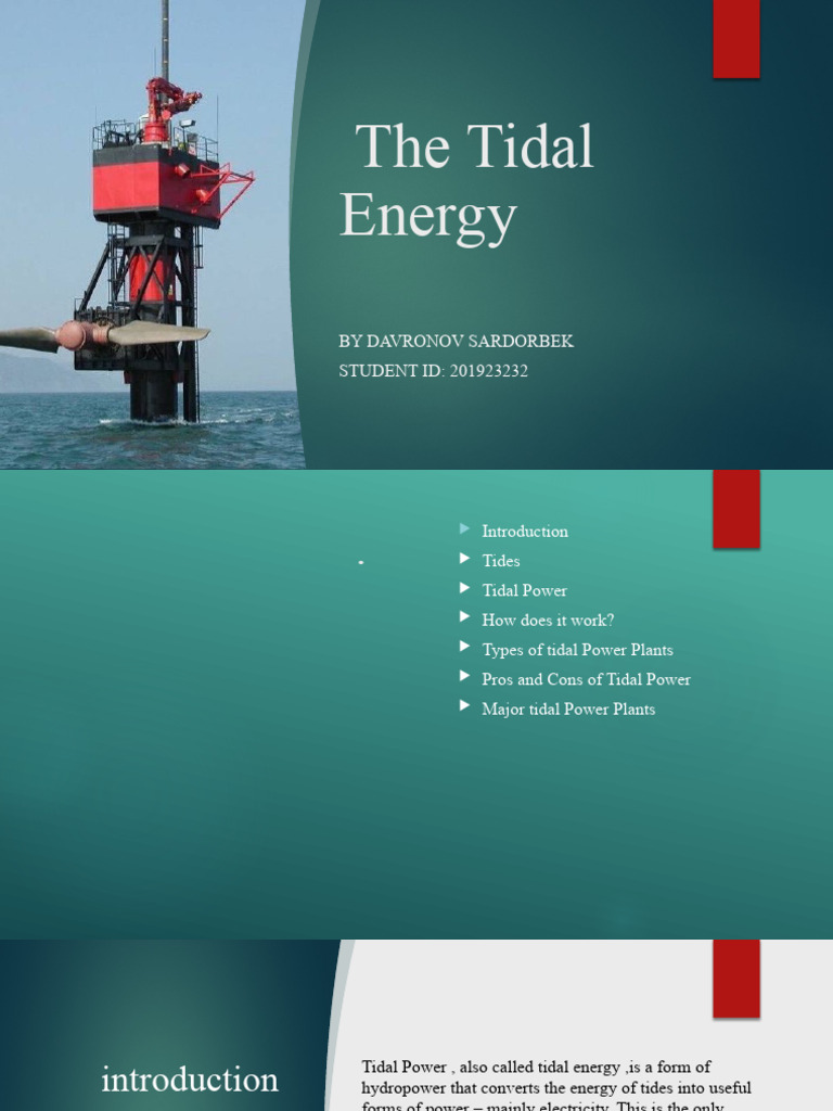 Tidal Energy by 201923232 | PDF | Tide | Physical Geography