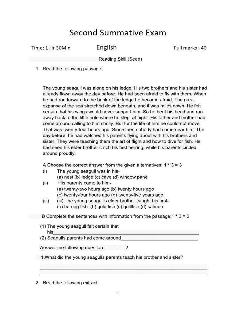 Second Summative Evaluation 2023 | PDF