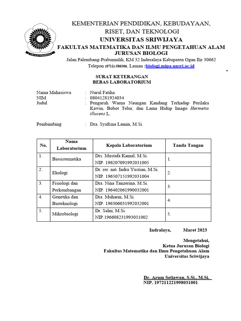 Surat Bebas LAB NURUL | PDF | Ilmu Sosial | Kesehatan Holistik