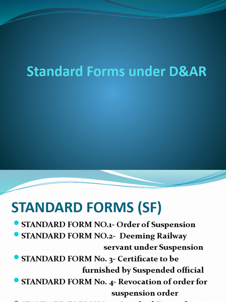 Standard Forms for D&AR Procedures | PDF