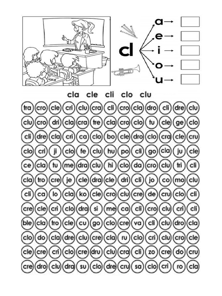 Complemento Silabas Trabadas CR y CL | PDF