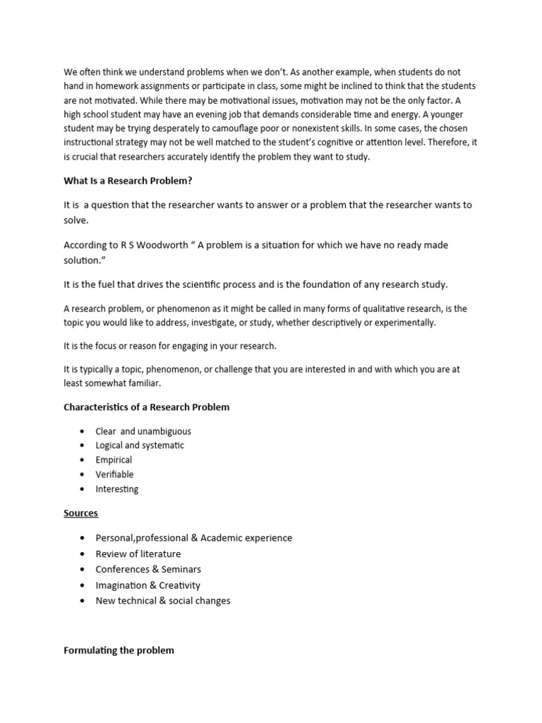 Research Problem | PDF