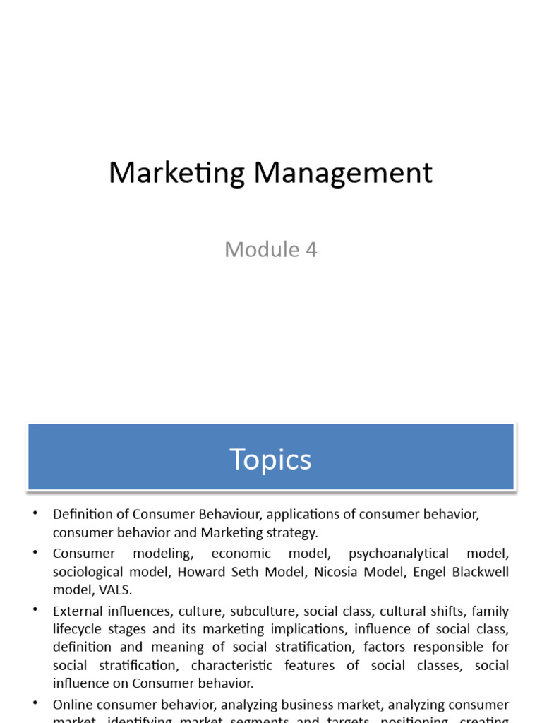 Marketing Management Module 4 | PDF | Consumer Behaviour | Market ...
