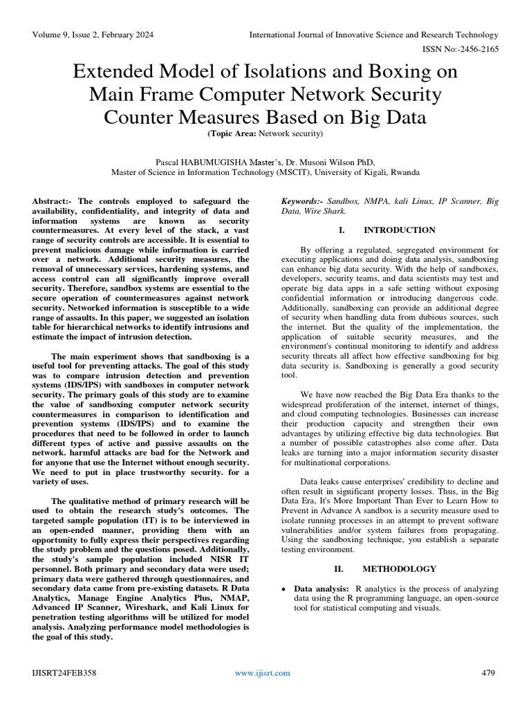 Extended Model of Isolations and Boxing On Main Frame Computer Network Security Counter Measures ...