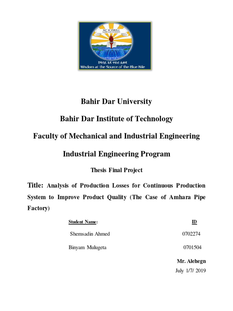 Thesis Final Shemsu and Biniyam | Download Free PDF | Quality (Business) | Audit