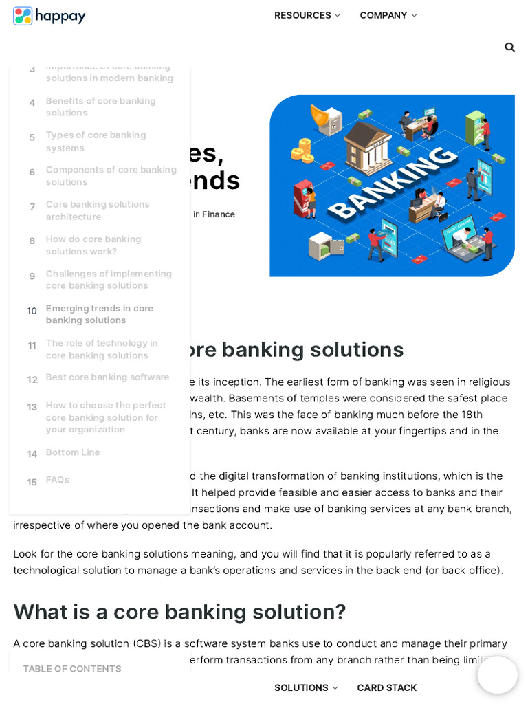 Core Banking Solutions CBS) - Meaning, Types, Benefits & Trends | PDF ...