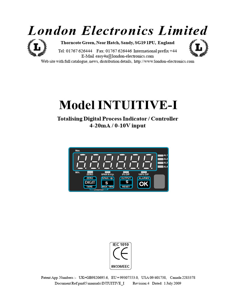 Manual London Electronics IntuitiveL | PDF