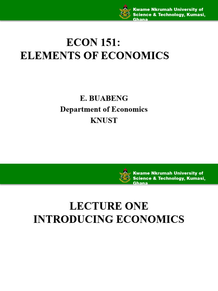 Econ 151 Lecture One | PDF | Economics | Economies