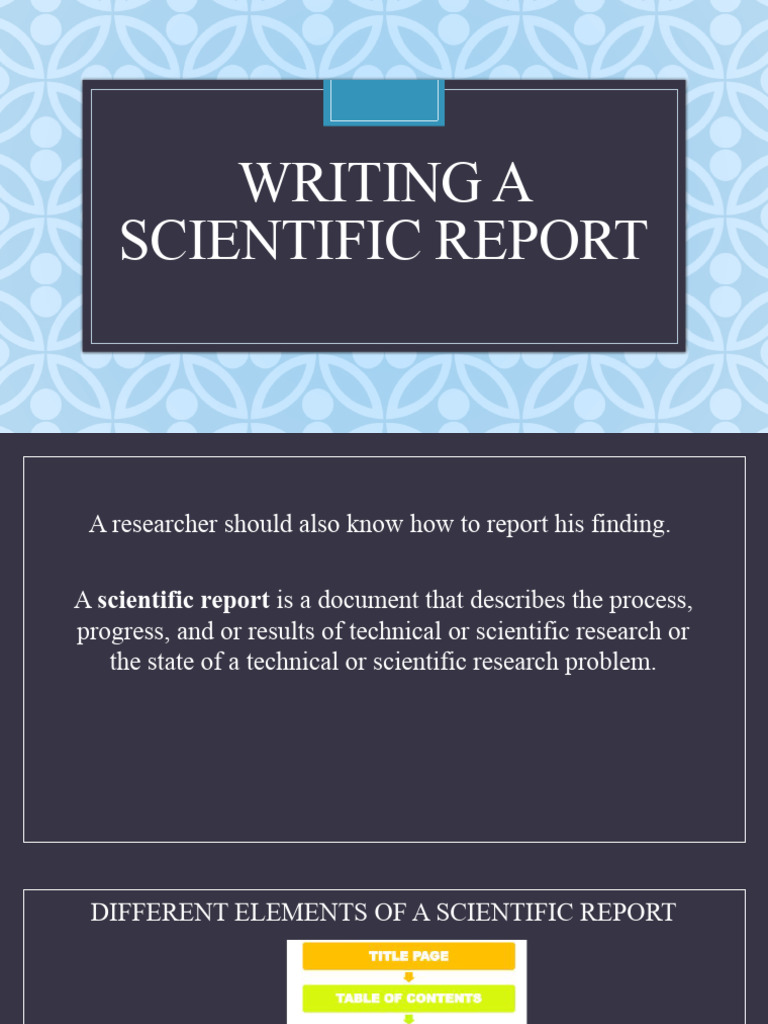 Writing a Scientific Report PPT | PDF | Experiment | Abstract (Summary)