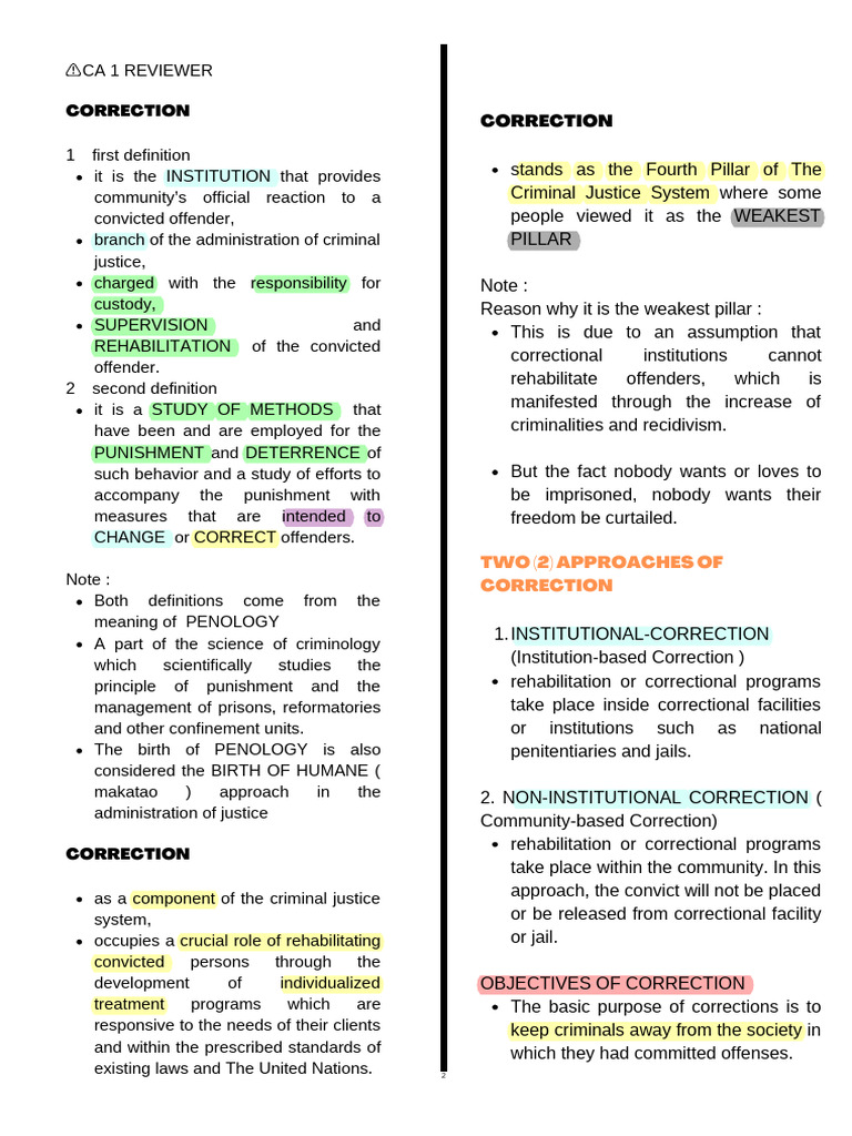 CA 1 MIDTERM REVIEWER - 2nd Year 1st Sem | PDF | Prison ...