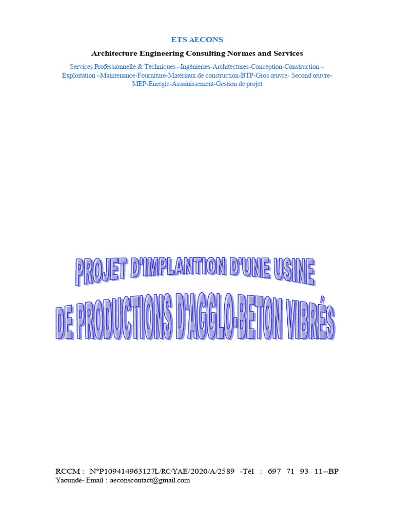 Services d'Ingénierie et Construction AECONS | PDF | Économie