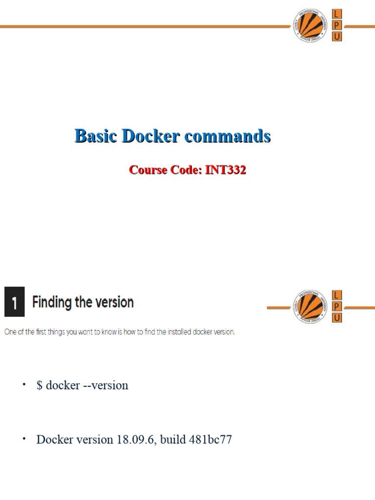Basic Docker Commands Pdf Computer Engineering Computing