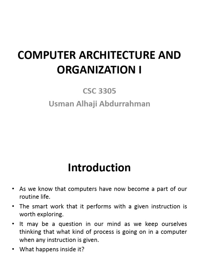 Computer Architecture and Organization I | PDF | Subtraction | Logic Gate