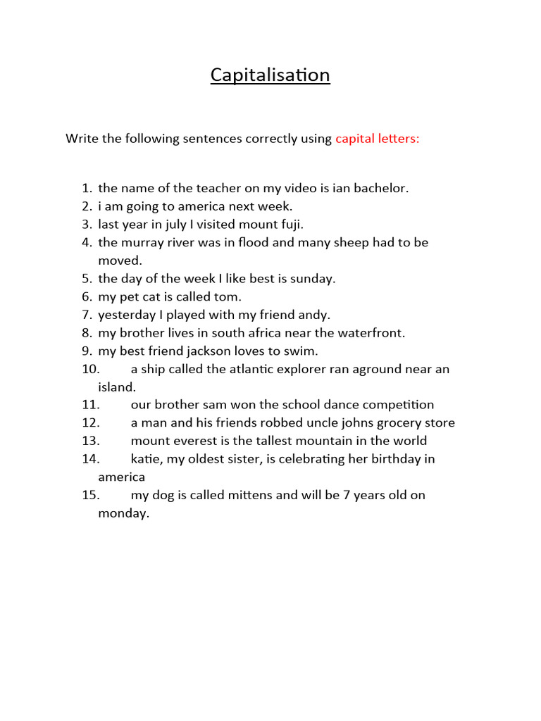 Capitalisation | PDF