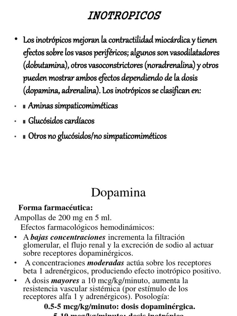 Inotropicos | PDF | Arritmia cardiaca | Fisiología Cardiovascular