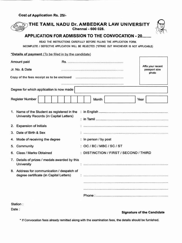 Convocation Application Form Final | PDF | Qr Code