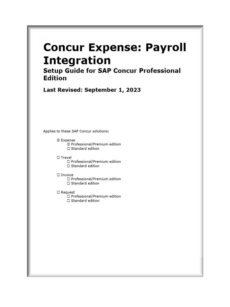 Exp SG Concur SAP Payroll | PDF | Payroll Tax | Payroll