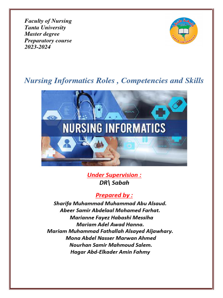 Nursing Informatics Roles, Competencis, Skills | PDF | Health ...