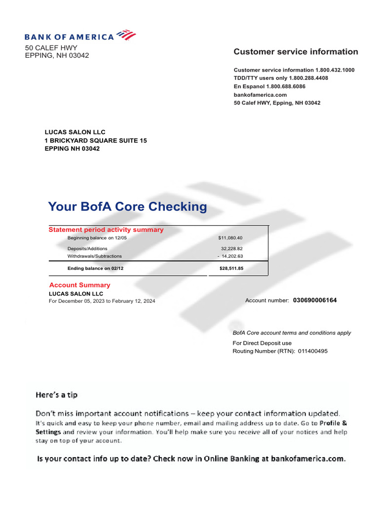 BOA statement | PDF | Deposit Account | Apple Pay