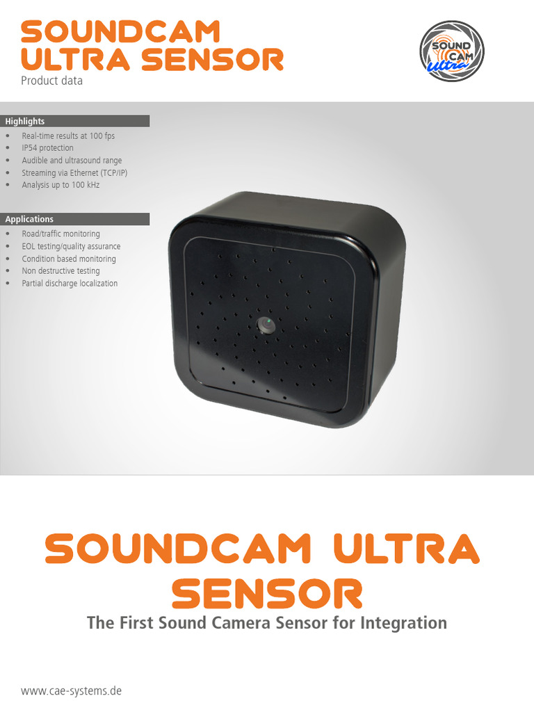 Tech Specs SoundCam Ultra Sensor 2021 | PDF | Ultrasound | Computer Network