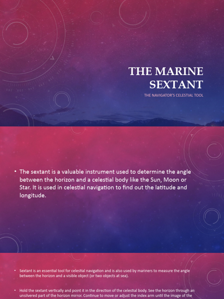 L 6 - The Marine Sextant | PDF | Equipment | Astronomy