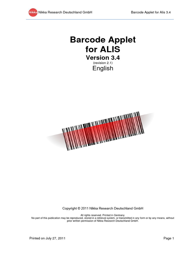 Alis Barcode Applet English 3 - 4 - 2 - 1 | PDF | Barcode | Comma ...