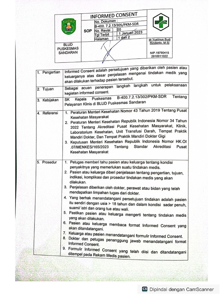 SOP Informed Consent | PDF