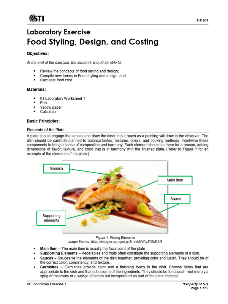 01 Laboratory Exercise 1 | PDF | Tableware | Restaurants
