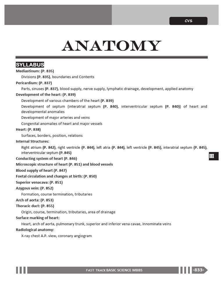 Anatomy CVS | PDF | Heart Valve | Atrium (Heart)