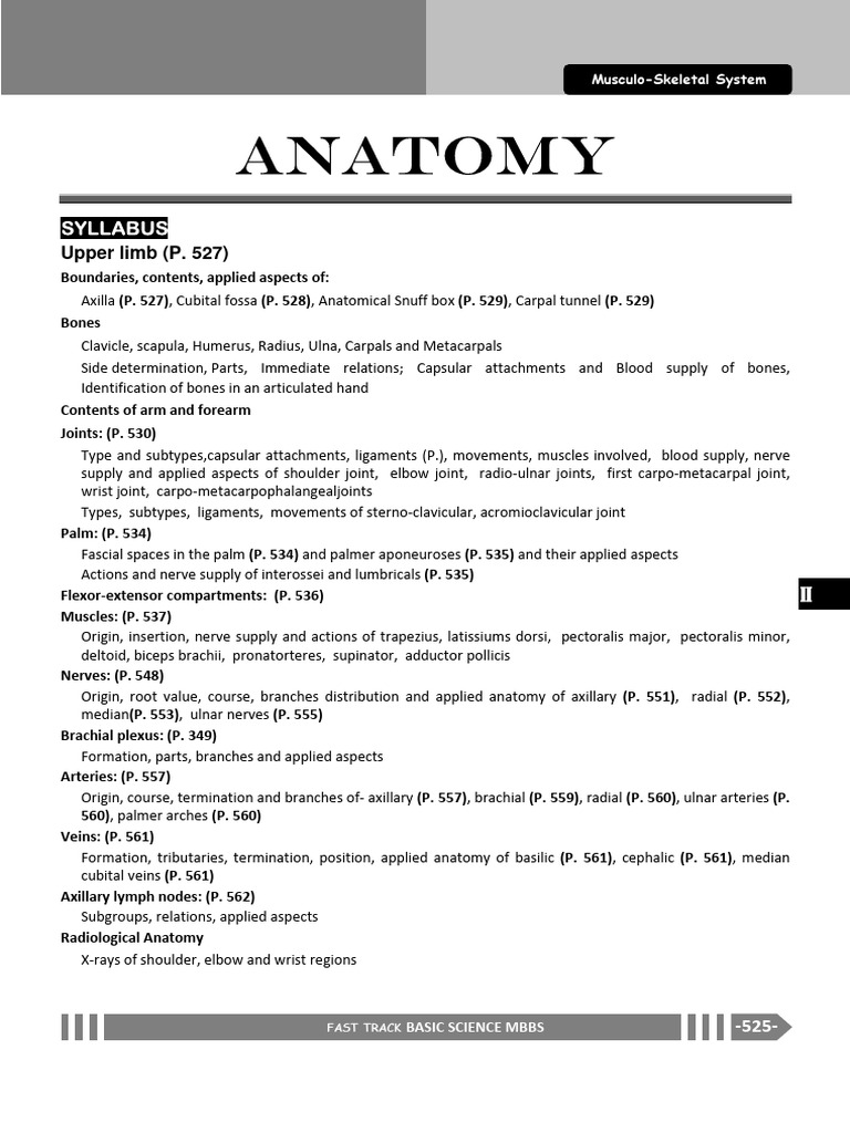 1 Anatomy-MSK | PDF | Elbow | Anatomical Terms Of Motion