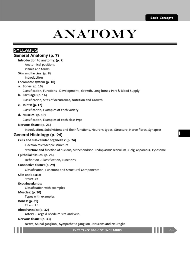 Anatomy and Embryology Overview for MBBS | PDF | Anatomical Terms Of ...