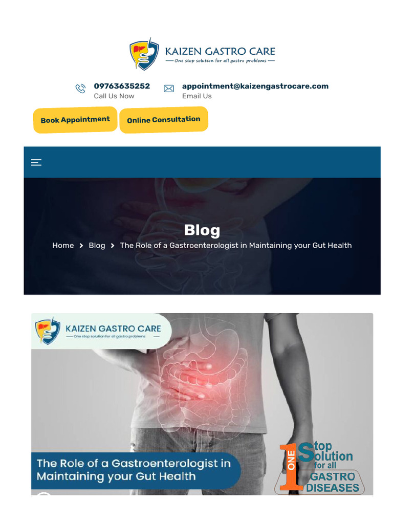 The Role of a Gastroenterologist in Maintaining your Gut Health- Kaizen Gastro Care | PDF ...