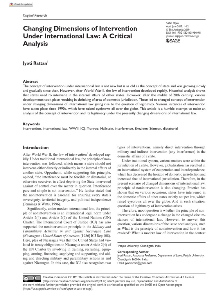 Intervention 1 Changing Dimension Pdf Responsibility To Protect