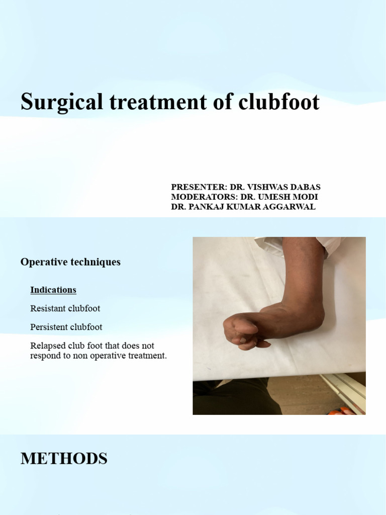 Surgical Treatment of Clubfoot | PDF | Foot | Ankle