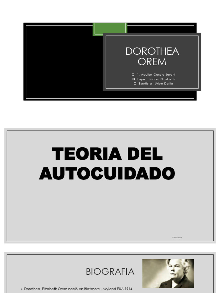 Teoría del Autocuidado de Orem | PDF | Enfermería | Ciencias de la Salud