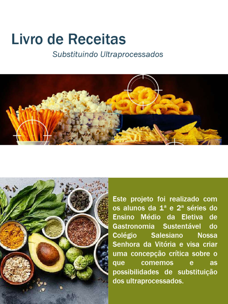 Livro de Receitas: Substituindo Ultraprocessados | PDF | Massa | Chocolate