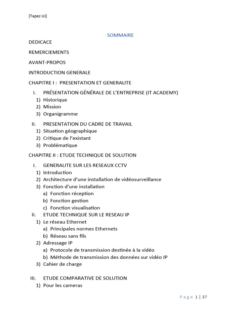 Mise en place d'un réseau CCTV à Daloa | PDF | Multidiffusion | I Pv6