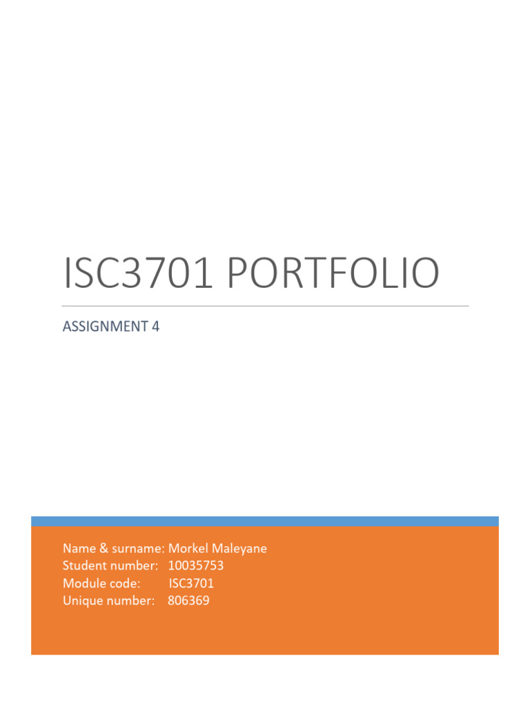 ISC3701 Assignment 4, 2023 | PDF | Learning | Teachers